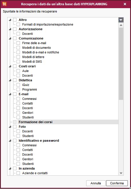 Recuperare i dati da un'altra base dati